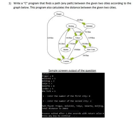 Solved Write A C Program That Finds A Path Any Path Chegg Com