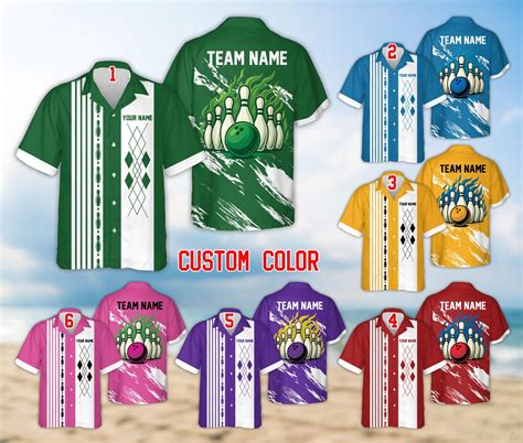 Personalized Name Bowling Hawaiian Shirt Custom Bowling Team Button Up