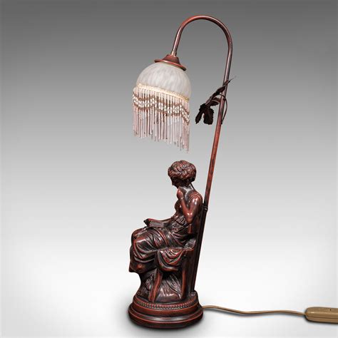 Vintage Decorative Lamp French Bronzed Figural Light Art