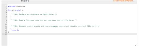 Solved Main C Load Default Template Include Int Chegg