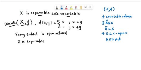 solved prove a discrete metric space x is separable if and only if x