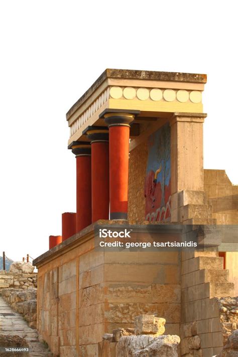 크노소스 궁전 고고학 유적지 크레타 섬 그리스 흰색 투명한 배경에 고립 0명에 대한 스톡 사진 및 기타 이미지 0명 건축물 고대 문명 Istock