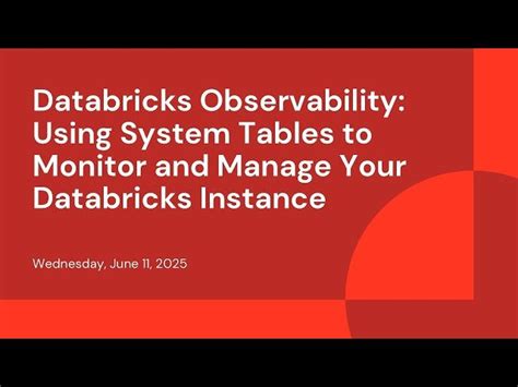 free video databricks observability using system tables to monitor and manage your databricks