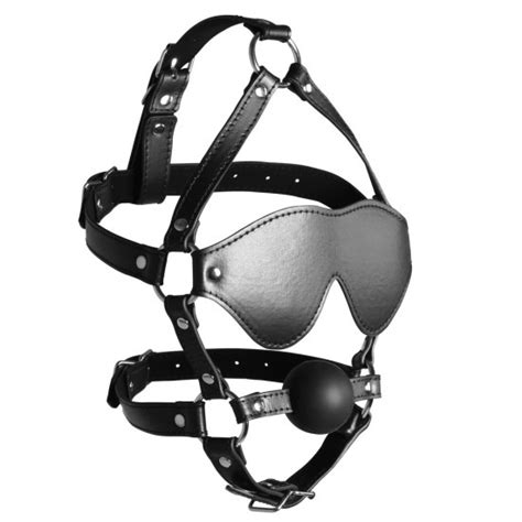 Ouch Xtreme Blindfolded Harness With Solid Ball Gag Masks Sendx