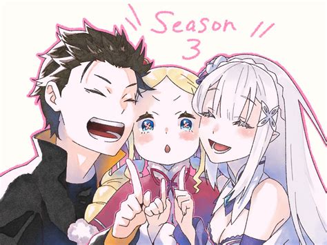 Emilia Natsuki Subaru And Beatrice Rezero Kara Hajimeru Isekai