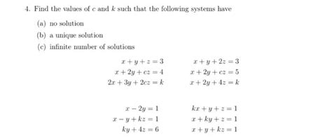Solved Find The Values Of C And K Such That The Following Chegg Com