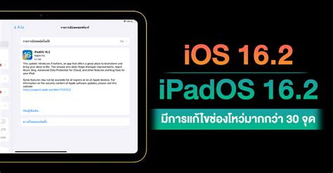 แนะนำให้อัปเดท ios 16 2 และ ipados 16 2 มีการแก้ไขช่องโหว่รวมกว่า 30 จุด