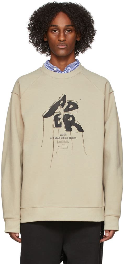 Ader Error Khaki Sculpture Logo Sweatshirt Ader Error