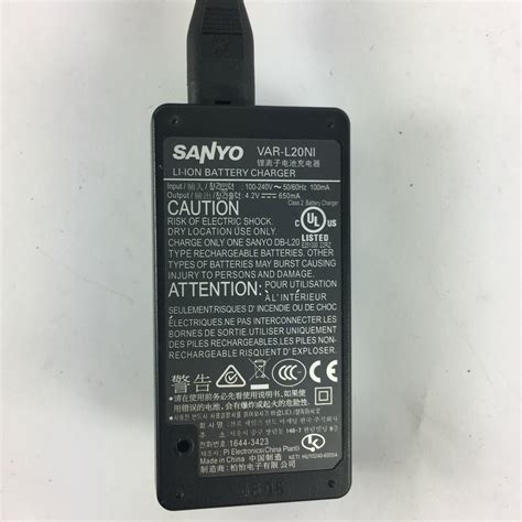 Genuine Sanyo Var L20ni Output 42 V 650ma Li Ion Battery Charger A29