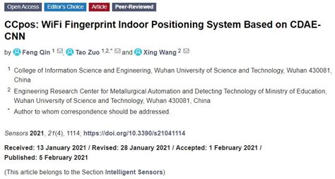 sensors mdpi on linkedin wifi positioning