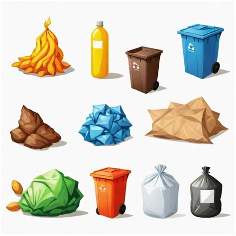 A Collage Of Different Trash And Trash Items Including One That Says Quot Garbage Quot Premium