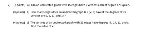 solved 2 3 points a can an undirected graph with 15