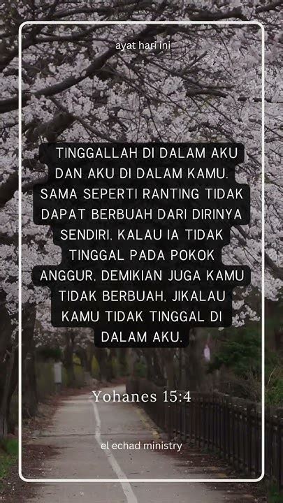 AYAT HARI INI | Yohanes 15 : 4 - YouTube