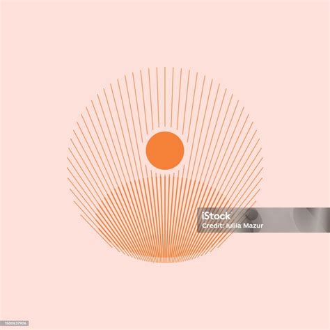 Vector Linear Transition Geometric Shapes In Boho Style With Editable