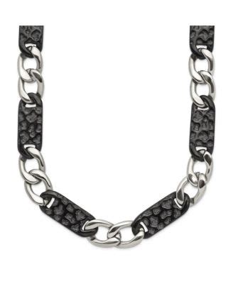 Chisel Stainless Steel Polished Black Ip Plated Link 24 Inch Necklace