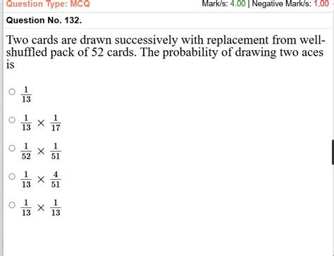 Question Type MCQMark S 4 00 Negative Mark S 1 00Question No 132