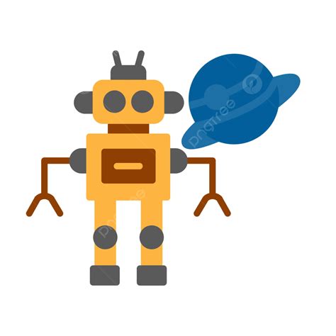 space robot flat icon vector science ship space png and vector with