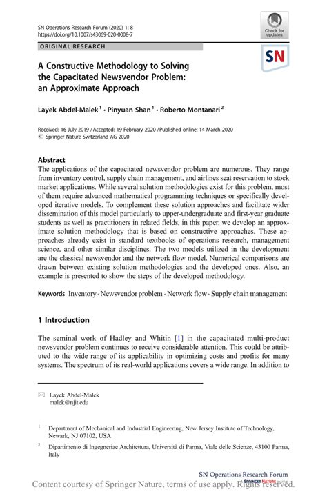 A Constructive Methodology to Solving the Capacitated Newsvendor ...