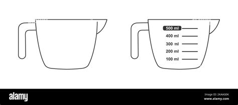 Measuring Cups Blank And With 500 Ml Volume Graphic Scale Half Liter