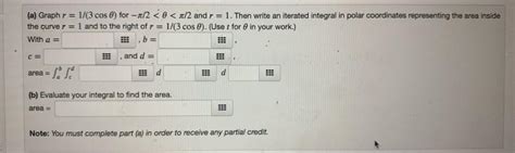 Solved a Graph r cosθ for π