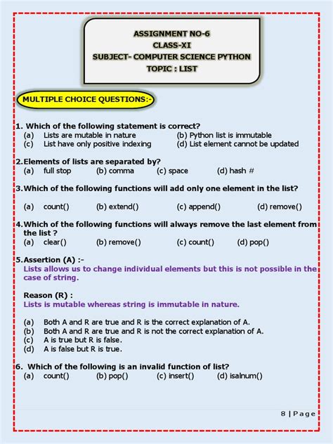 List Assignment Xi 2023 Pdf Software Development Computer Science