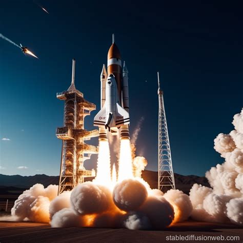 Rockets Powerful Engine Blast Stable Diffusion Online