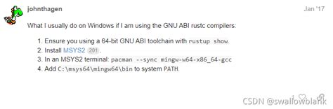《关于投机取巧没有安装vs硬用rust导致编译找不到gccexe这件事》failed To Find Tool Is `gccexe