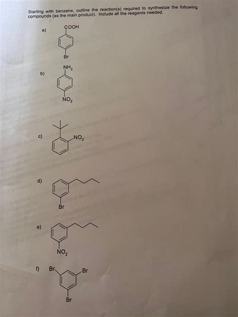Solved 1 The Following Hydrocarbons Represent Possible