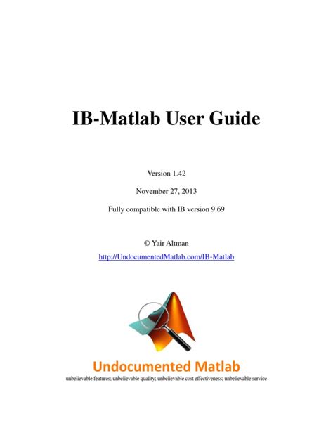ib matlab user guide pdf matlab application programming interface