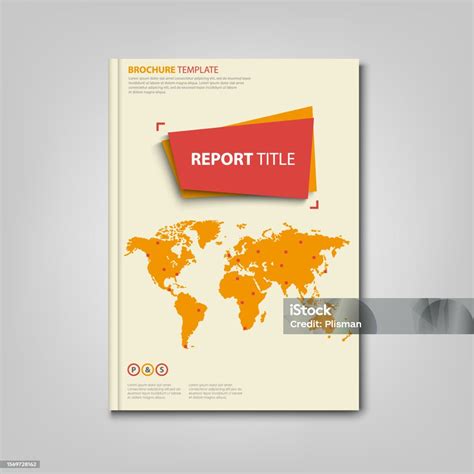 브로셔 책 또는 전단지는 주황색 빨간색 디자인의 세계지도와 함께 제공됩니다 딥틱에 대한 스톡 벡터 아트 및 기타 이미지 딥틱 0명 개념 Istock