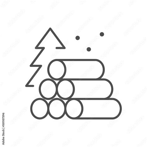 Timber Or Lumber Line Outline Icon Stock Vector Adobe Stock