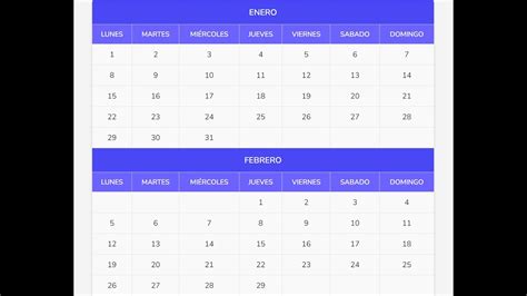 📅 Calendario 📅 Con Html Css Y Javascript En 25 Minutos Tutorial