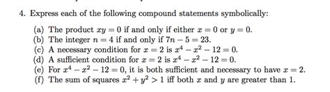 solved 4 express each of the following compound statements