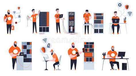 Sysadmin Adjusting Network And Internet Connection To Computer System