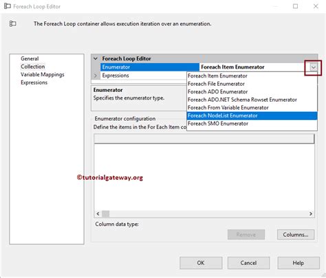 Ssis Foreach Nodelist Enumerator