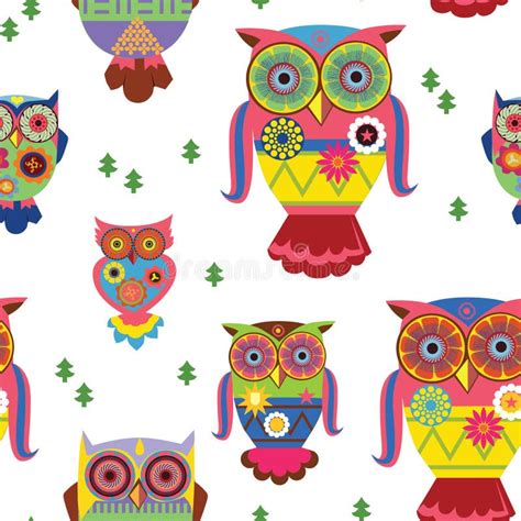 Seamless Patchwork Owl Pattern 1 Stock Vector Illustration Of Craft Paper 35209408