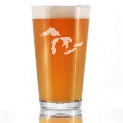 Great Lakes Beer Pint Glass Midwestern Ts 16 Ounce