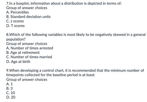 Solved 7 In A Boxplot Information About A Distribution Is Chegg Com
