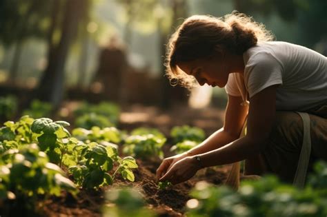 Premium AI Image Photo Of A Woman Planting Tree Seeds