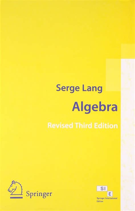 Algebra Lang Serge A 9788181281418 Books