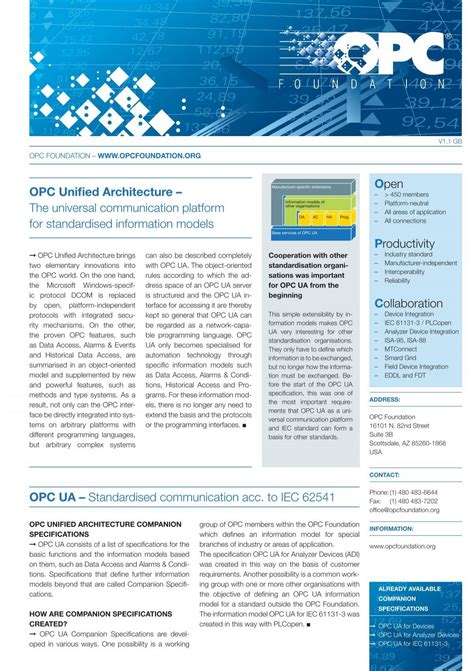 Opc Unified Architecture The Universal Opc Foundation
