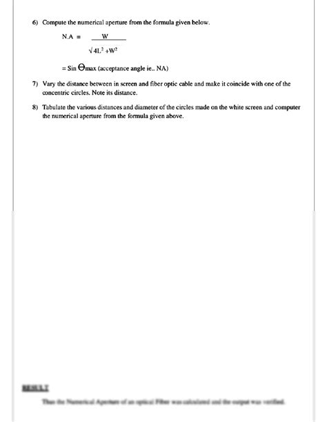SOLUTION Numerical Aperture And Determination Of Optical Fiber Lab Experiment Studypool