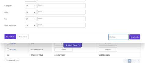 how to save load filter profile on woocommerce bulk product editing