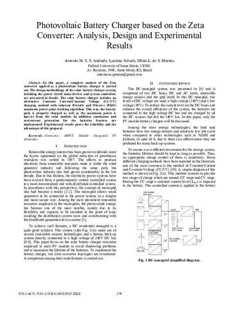 Pdf Photovoltaic Battery Charger Based On The Zeta Converter