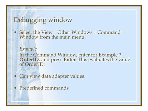 Ppt Debugging And Tracing In Net Powerpoint Presentation Free