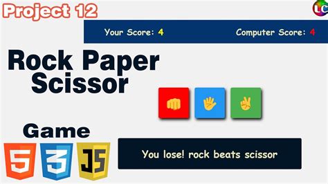 How To Create Rock Paper Scissor Game Using Html Css And Javascript