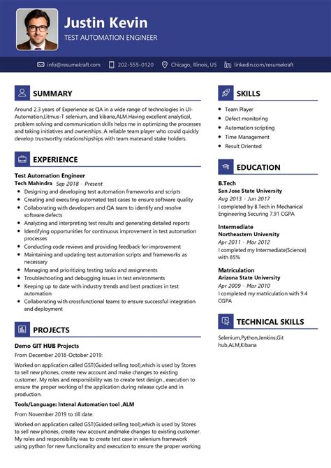 Test Automation Engineer Cv Sample In 2025 Resumekraft
