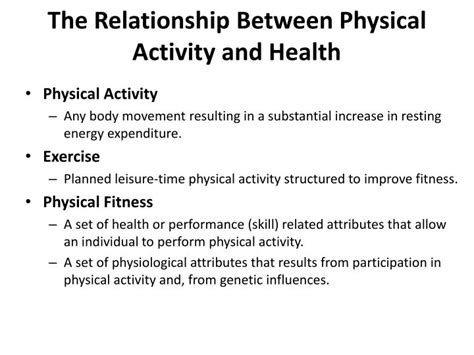 Ppt The Relationship Between Physical Activity And Health Powerpoint Presentation Id4666212