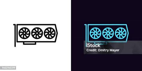 편집 가능한 획이 있는 윤곽선 그래픽 카드 아이콘입니다 게임 비디오 카드 Gpu 장치 픽토그램 Pc용 그래픽 프로세서 0명에 대한 스톡 벡터 아트 및 기타 이미지 Istock