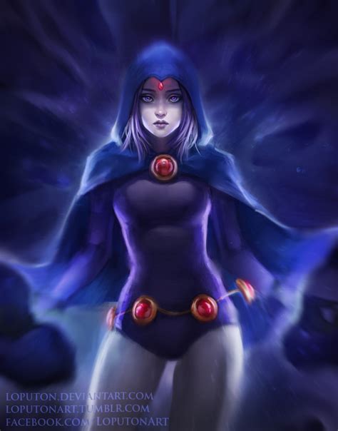 Natali O Raven Dc Dc Comics Teen Titans 1girl Belt Cloak Female Focus Forehead Jewel